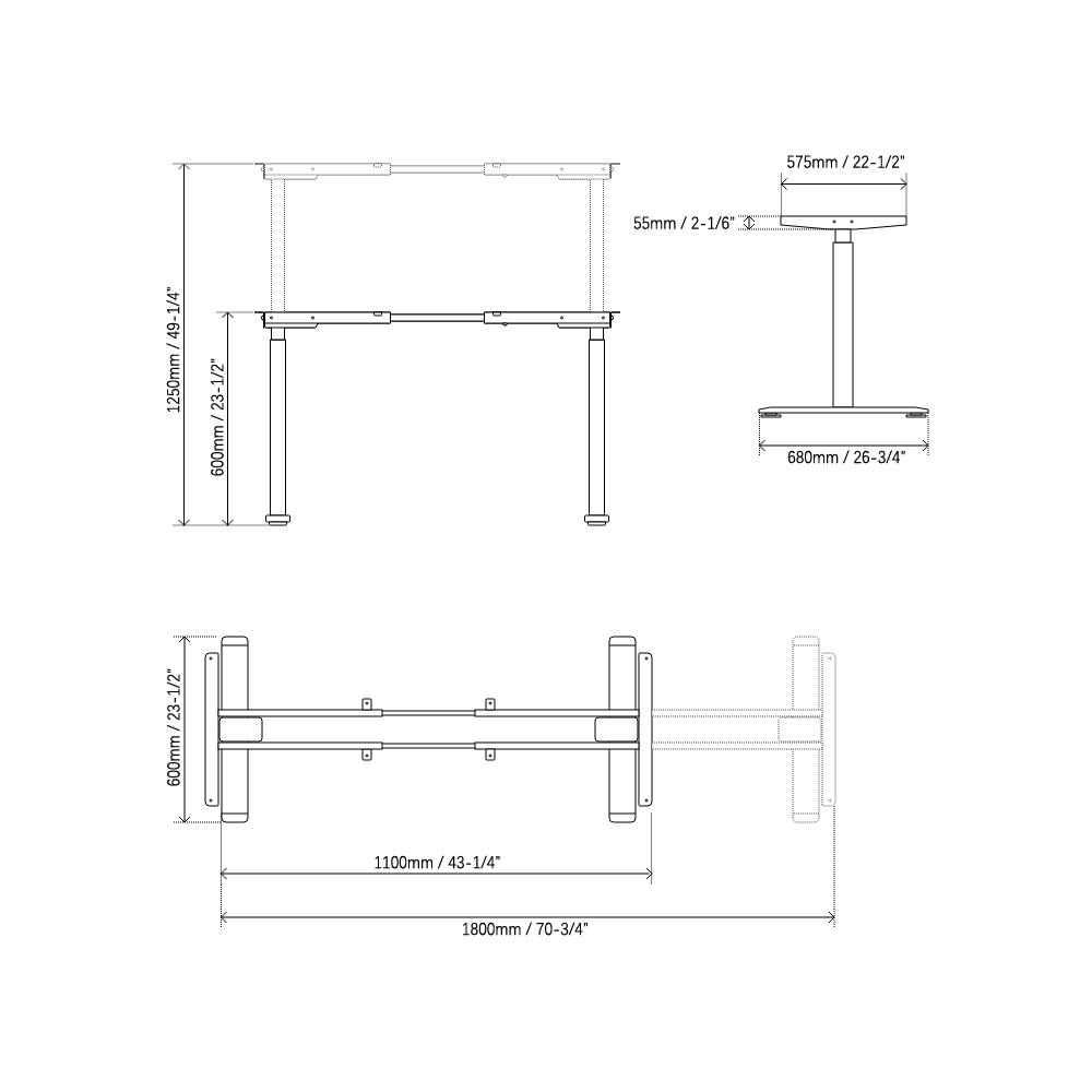 Adjustable Desk Frame | Adjustable Table - Venace