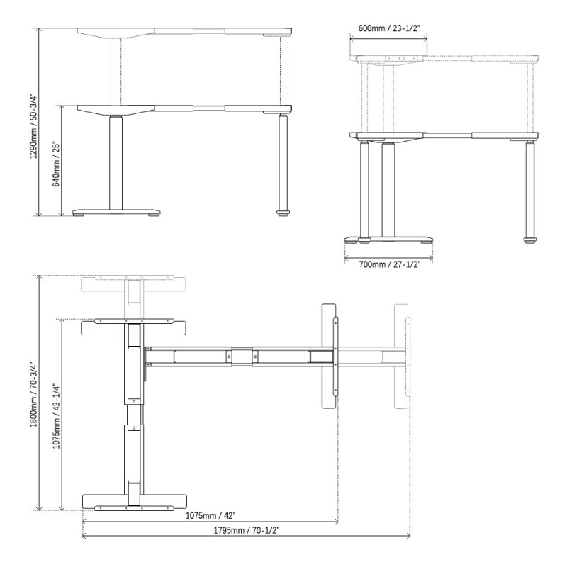 L Shaped Standing Desk | Corner Standing Desk | Venace
