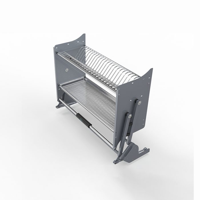 Hidden Dish Drying Rack | Pull Down Shelf for Overhead Storage